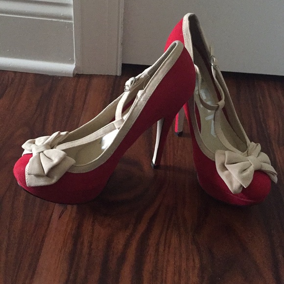 Traffic | Shoes | Red Bow Heels | Poshmark